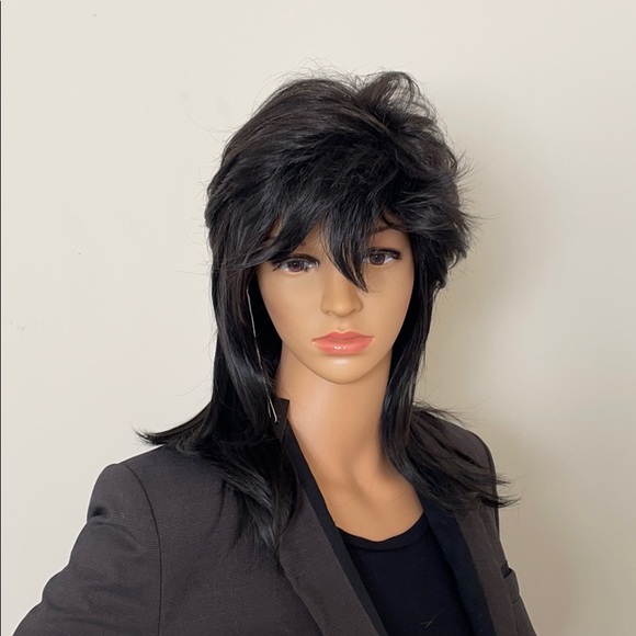 Accessories | Black Wig Natural Shaggy Layers Puff 8s Pure Black Abba ...